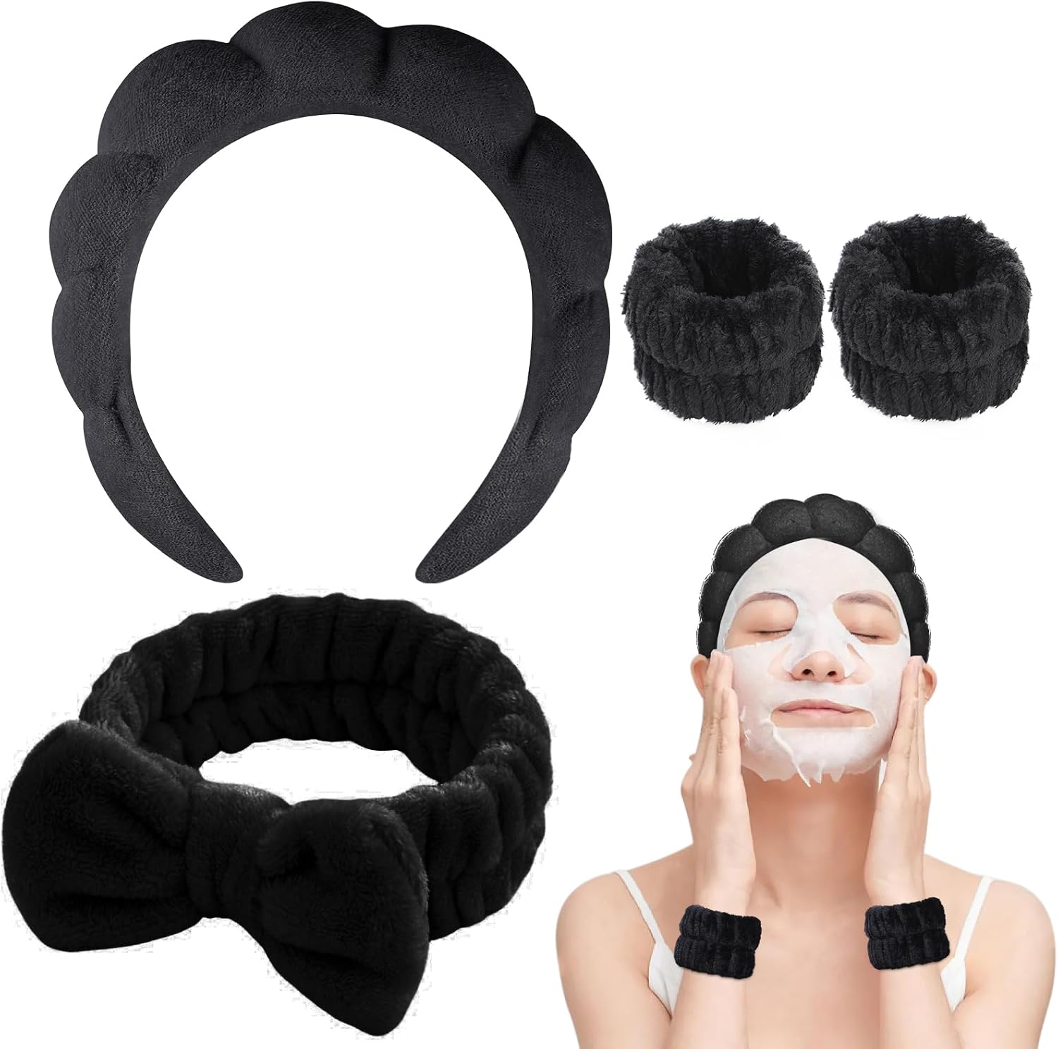 Bighan Spa Makeup Headband Set, Headband Skincare Headband for Woman ...