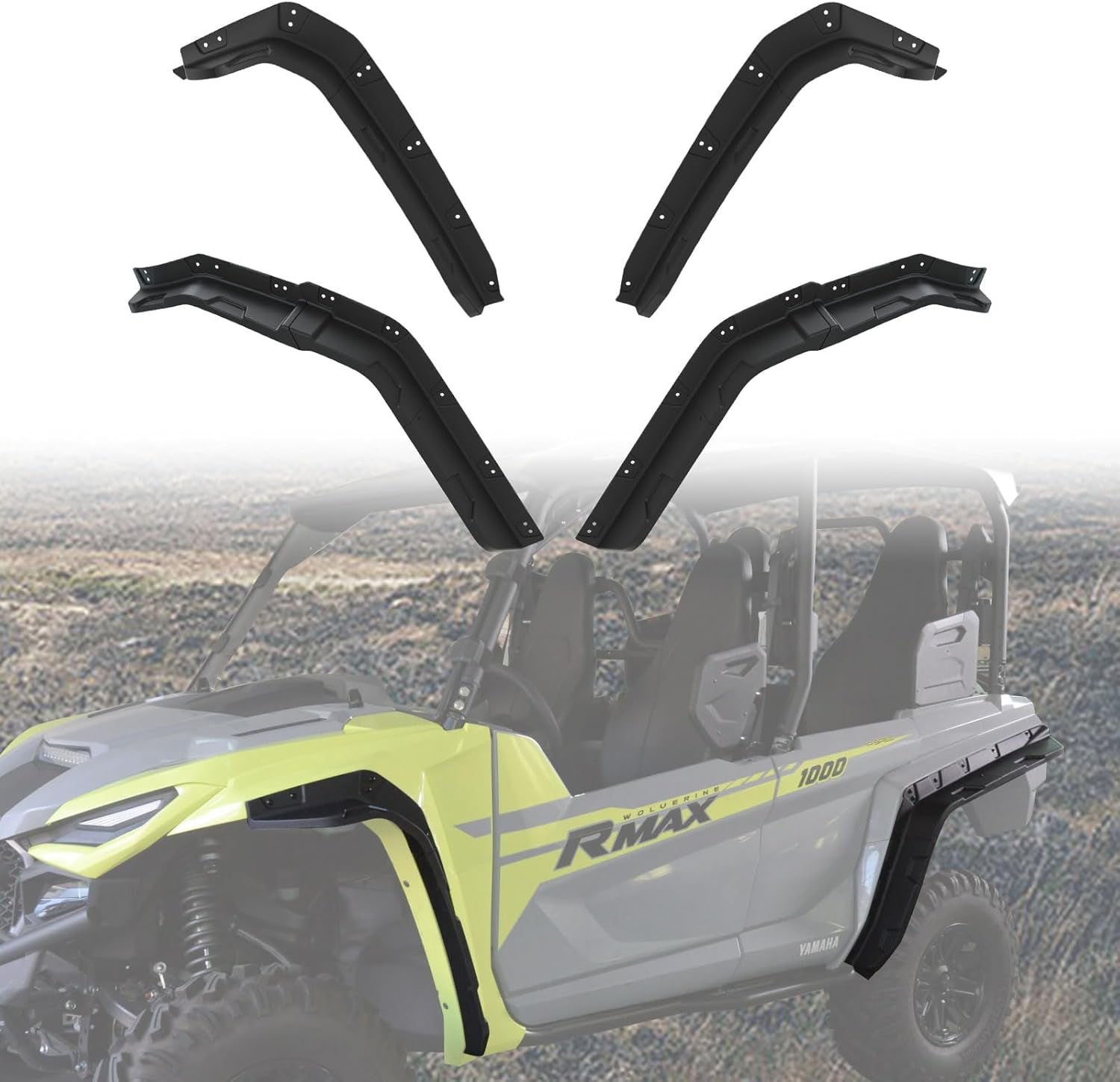 Amazon.com: LitMiRaCle Fender Flares for Yamaha Wolverine RMAX4 1000 ...