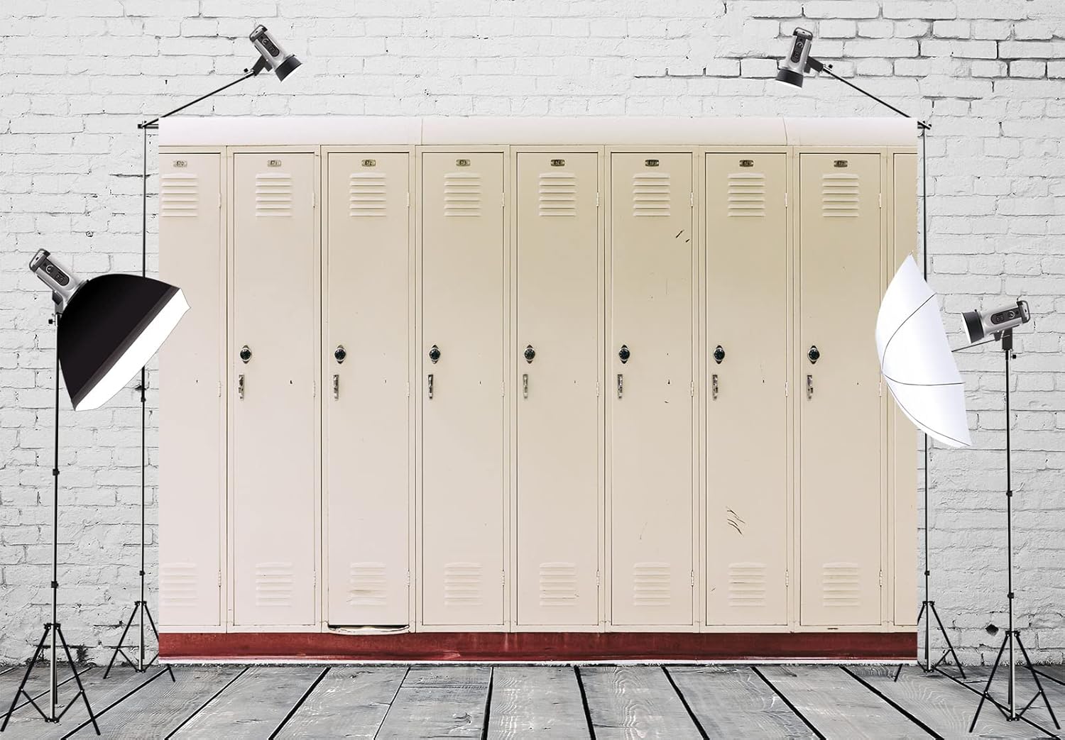 Amazon.com : BELECO 8x6ft Fabric Old White School Locker Backdrop High ...