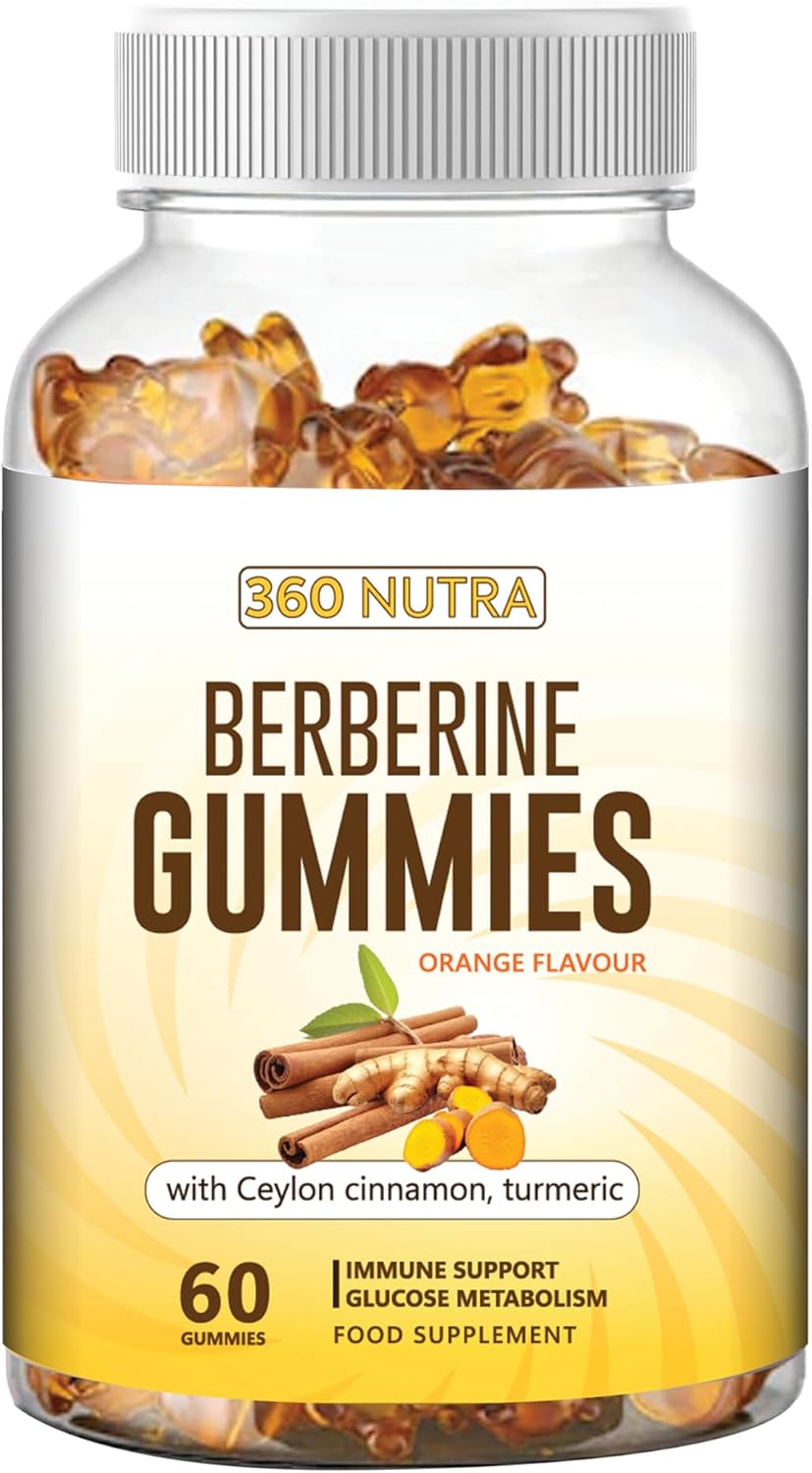 Berberine Supplement- Gummies Berberine with Ceylon Cinnamon & Turmeric ...