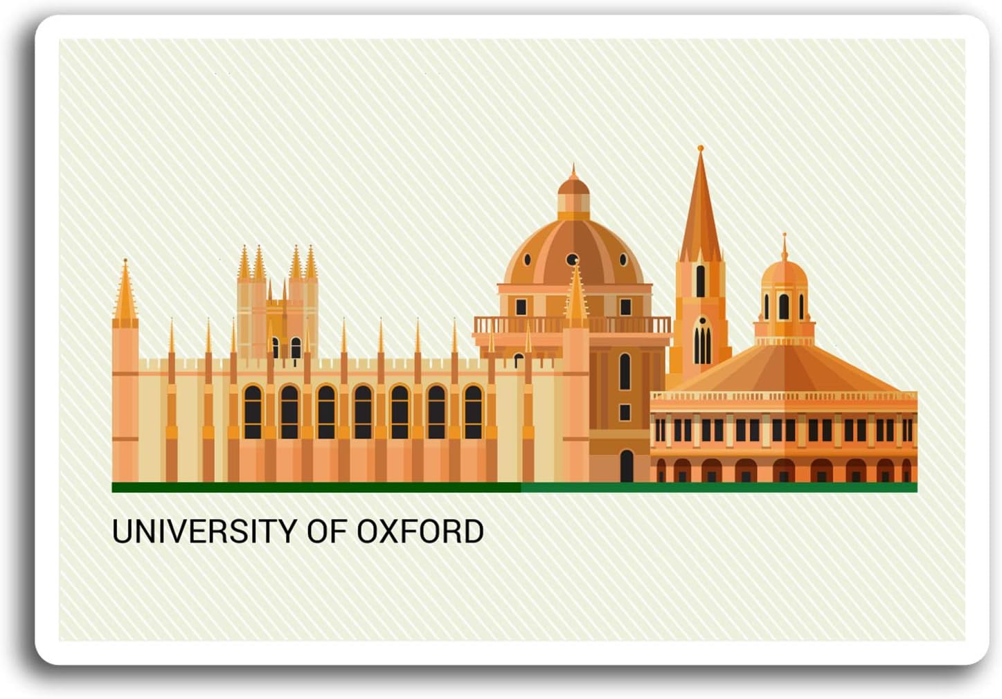 2 x 10cm University of Oxford Travel Vinyl Stickers - Sticker Laptop ...
