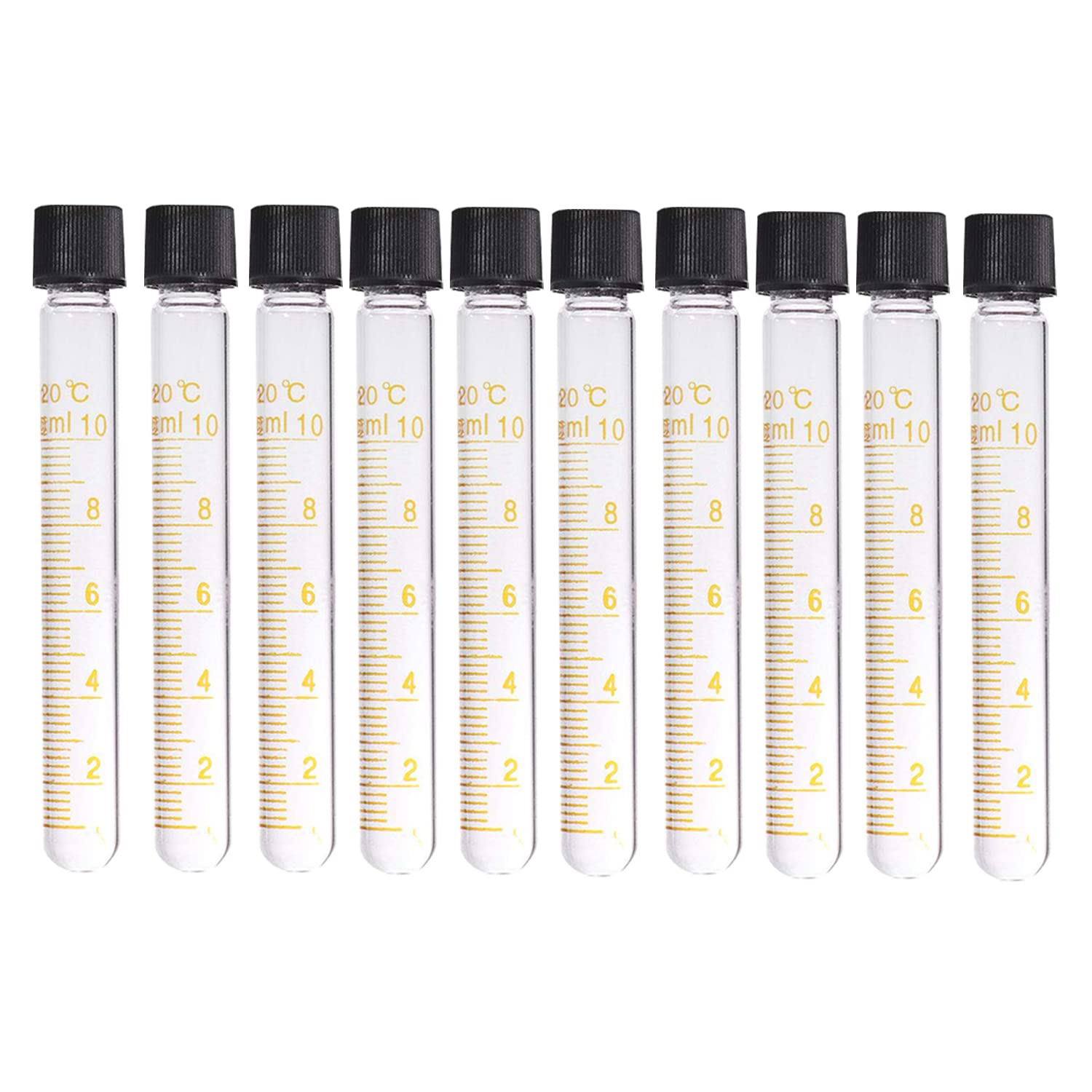 Amazon.com: SKYPRO 10Pcs 10ml Lab Clear Glass Test Tube Round Bottom ...