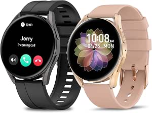 Amazon.com: BRIBEJAT Reloj inteligente con caja metálica redonda ...
