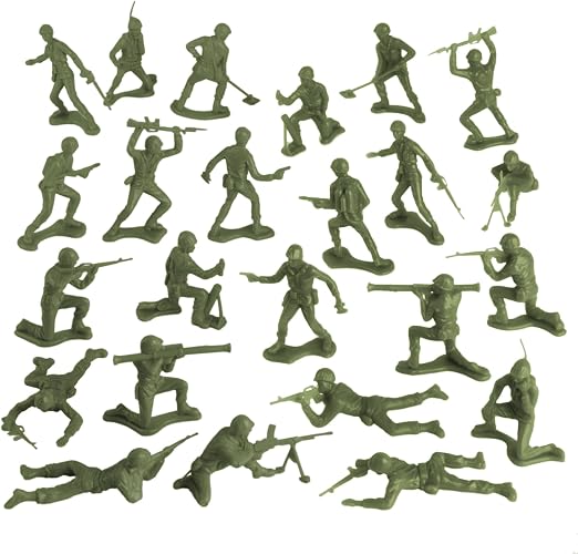 Amazon.com: TimMee Plastic Army Men - OD Green 24pc Toy Soldier Figures ...