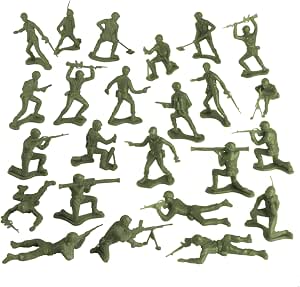 Amazon.com: TimMee Plastic Army Men - OD Green 24pc Toy Soldier Figures ...