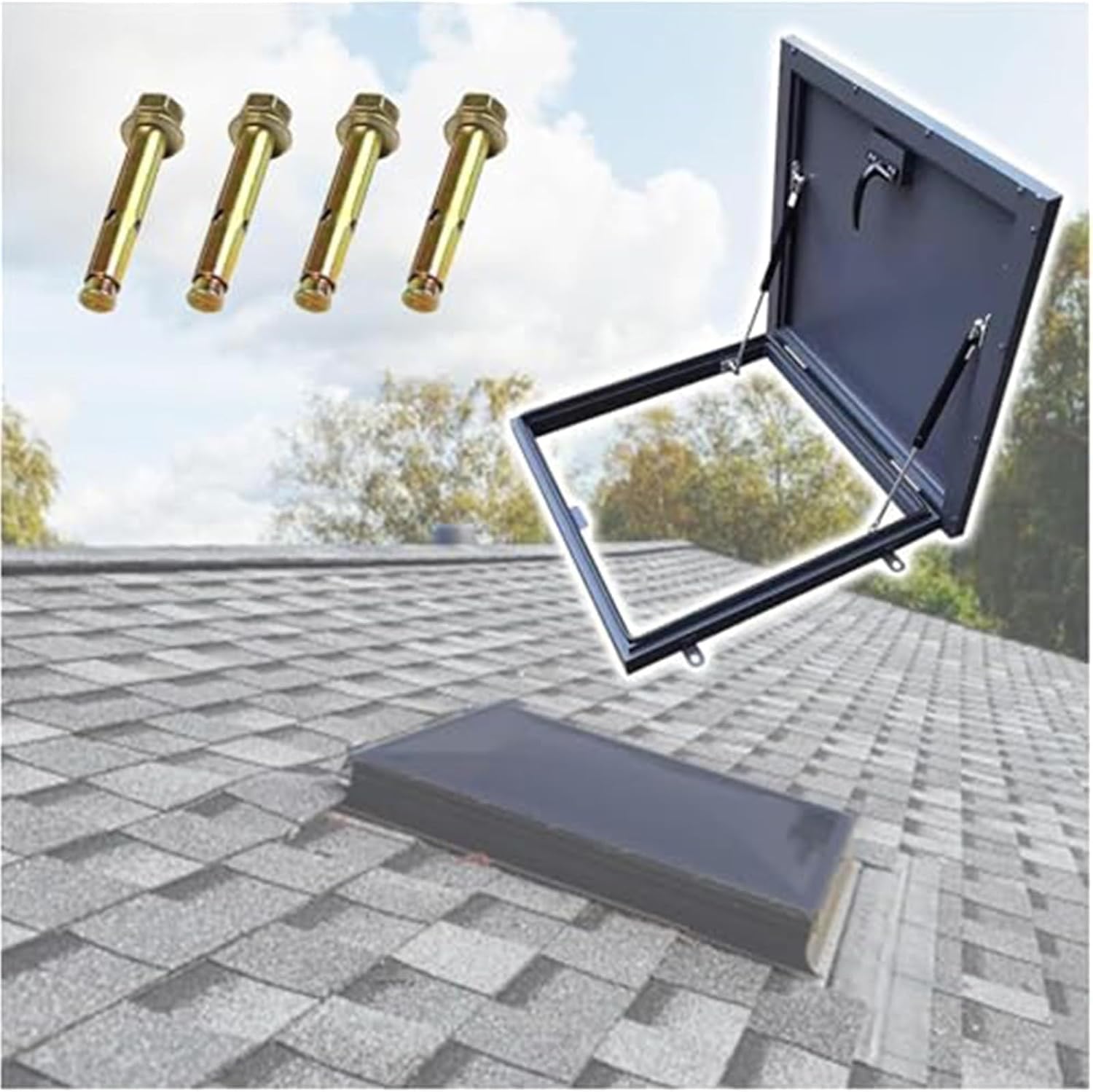 Galvanized-Metal Roof Vent Escape Hatch Rooftop Hatch Cover ...