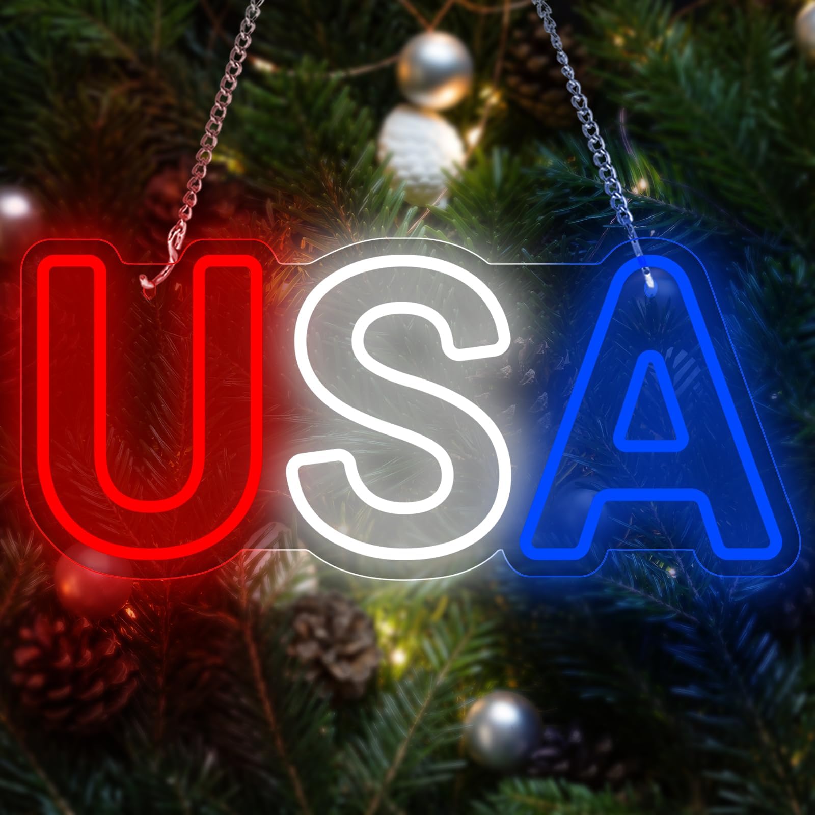 Amazon.com : Lights4fun, Inc. 13.5” American Flag Neon LED Light Up ...