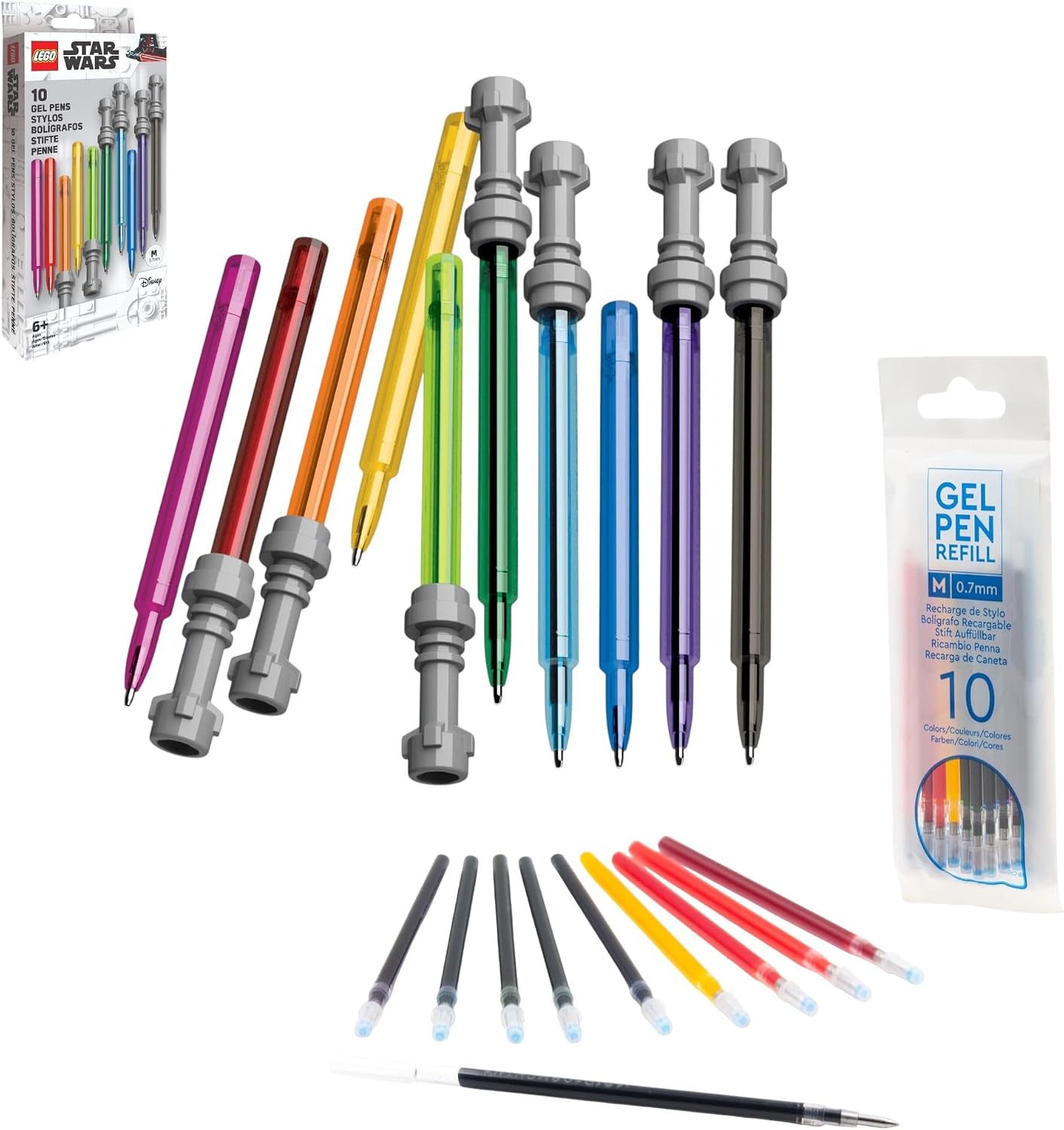 Amazon.com: IQ LEGO Star Wars Lightsaber Gel Pen 10 Pack with 10 ink ...