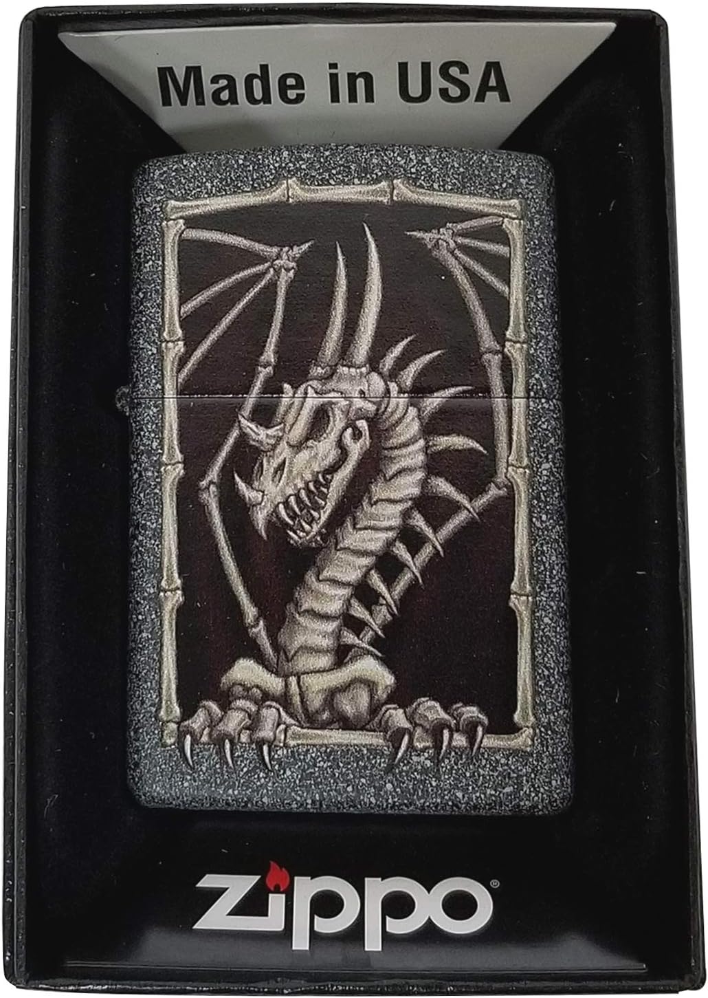 Amazon.com: Zippo Custom Lighter - Iron Stone Matte High Fantasy Bone ...