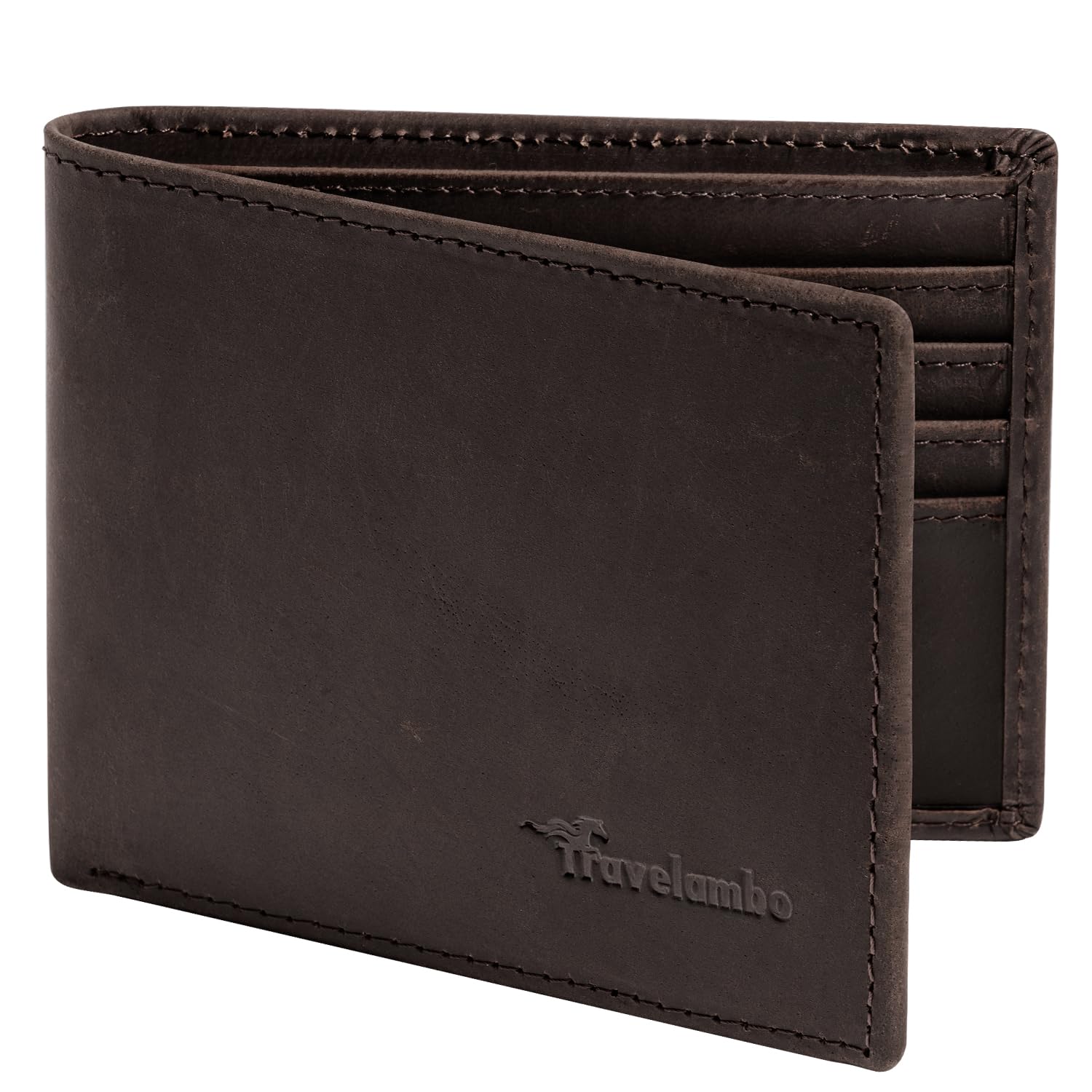 Amazon.com: Travelambo Mens Wallet Genuine Leather Wallet for Men, Slim ...