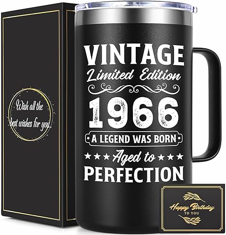 Lifecapido 60th Birthday Gifts, Vintage 1966 Aged To Perfection 20oz ...