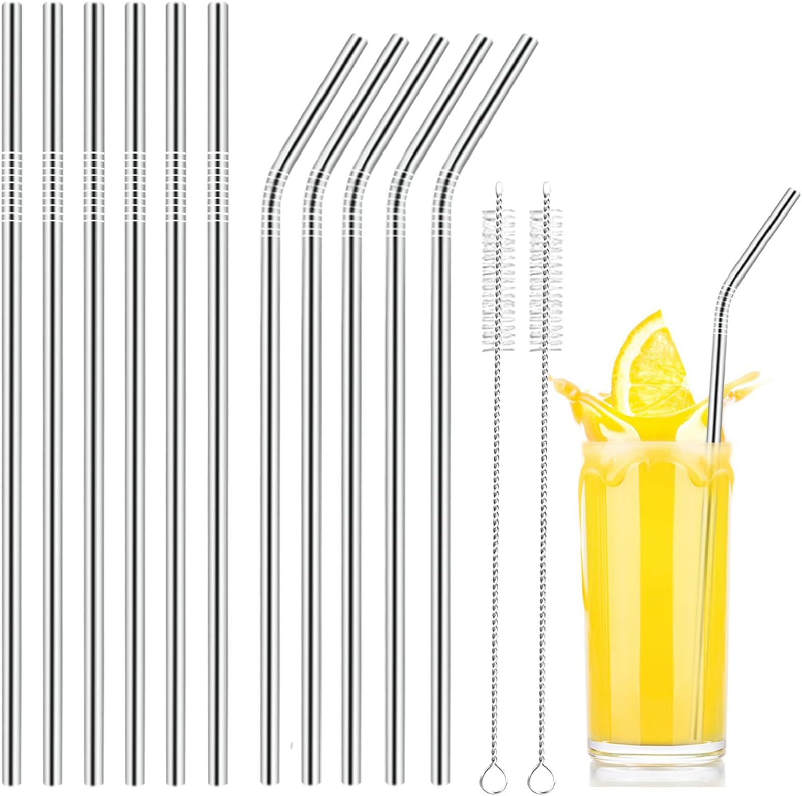 Amazon.com: 4-Pack Metal Straw Cleaner - Extra Long Stainless Steel ...