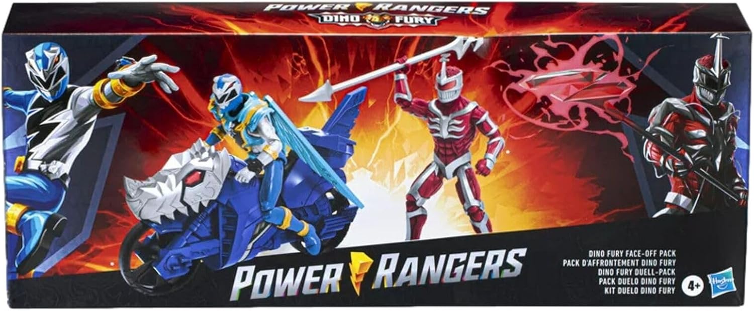 Power Rangers Hasbro Dino Fury Face Off Pack Blue Ranger + Cycle & Lord ...