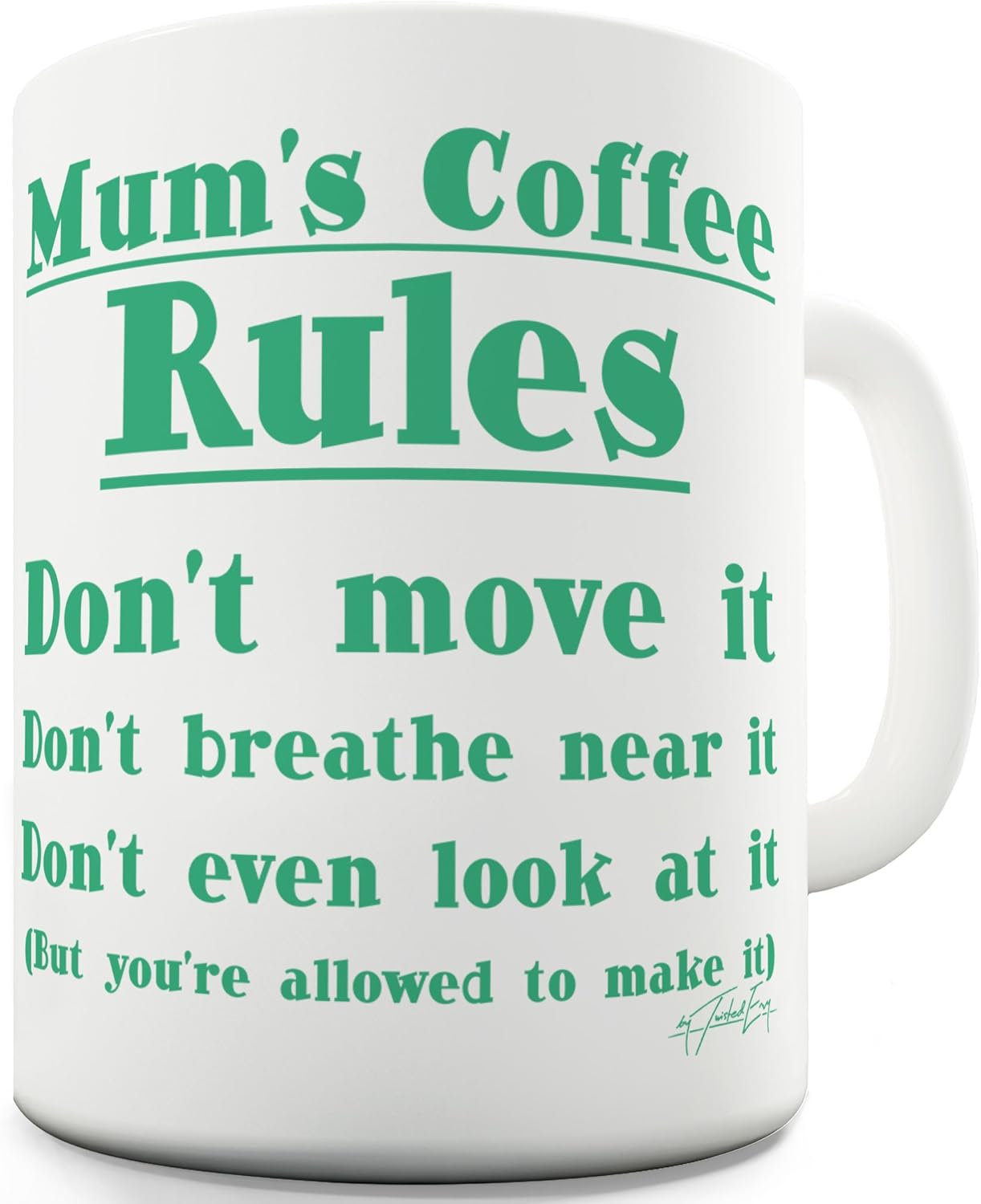 Amazon.com | Ceramic Mug Mum Coffee Rules By Twisted Envy: Coffee Cups ...