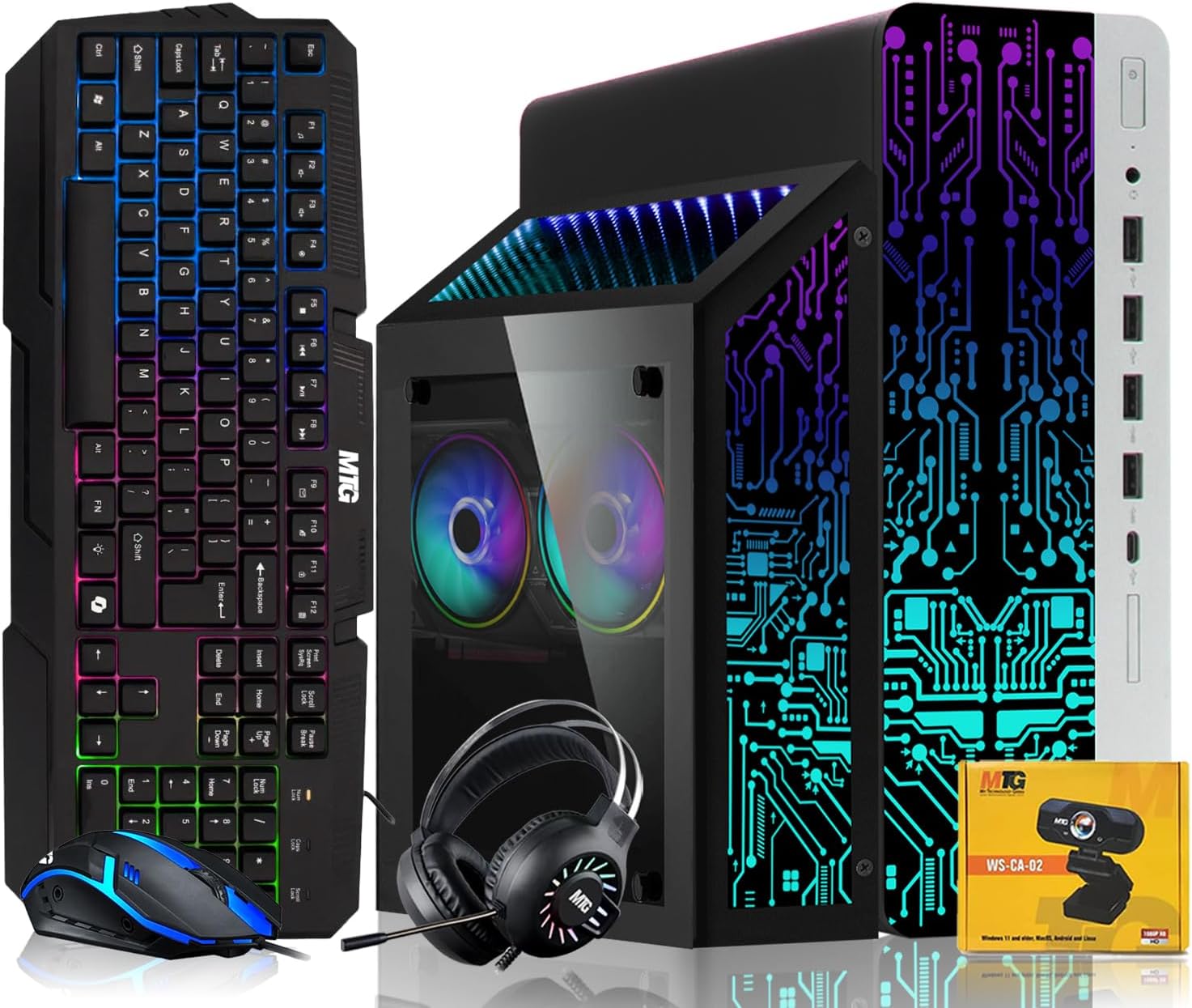 Amazon.com: ABS Cyclone Aqua Gaming PC - Windows 11 - Intel Core Ultra ...