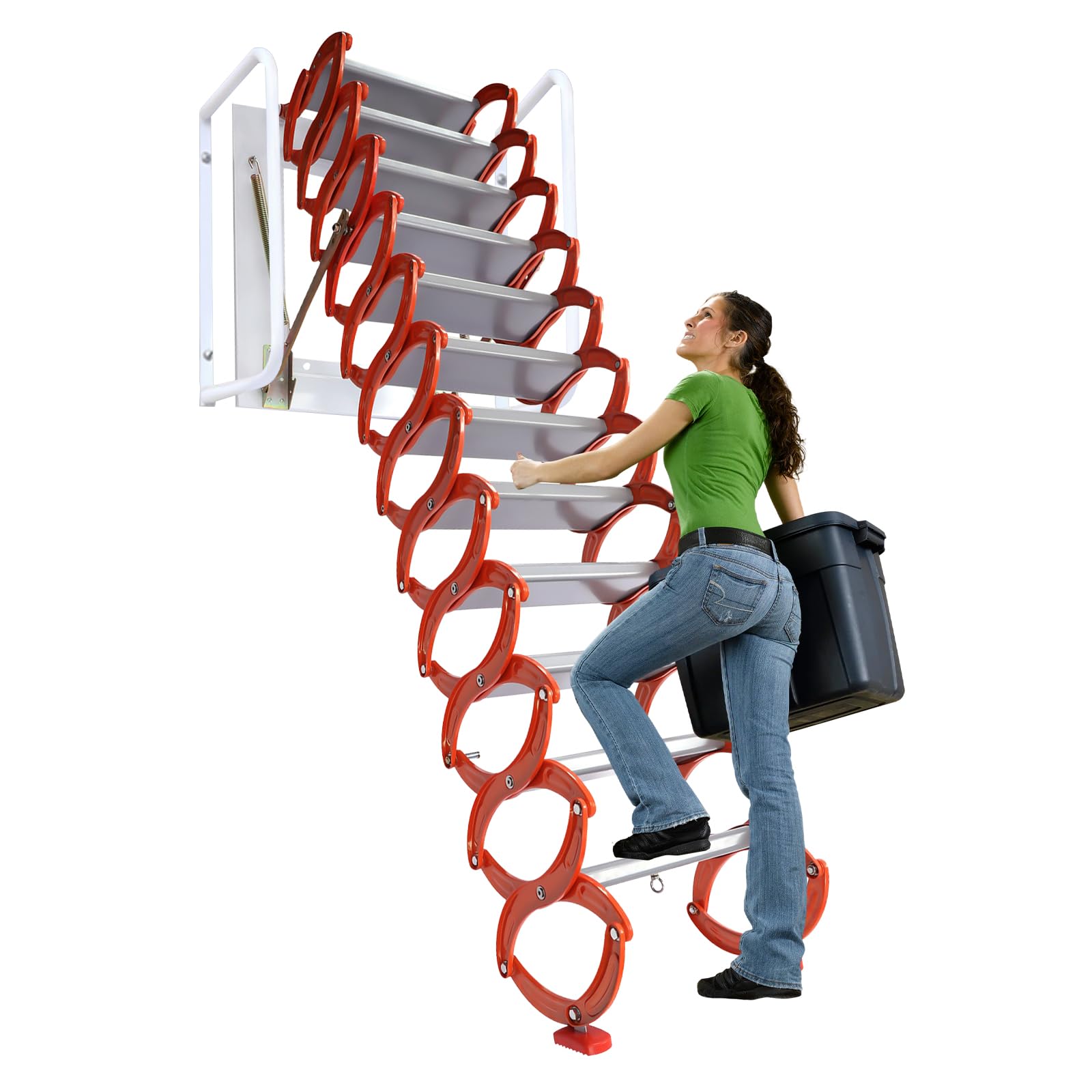 Buy Wall-ed Attic Ladder,12.5ft Height Folding Attic Ladder Pull Down ...