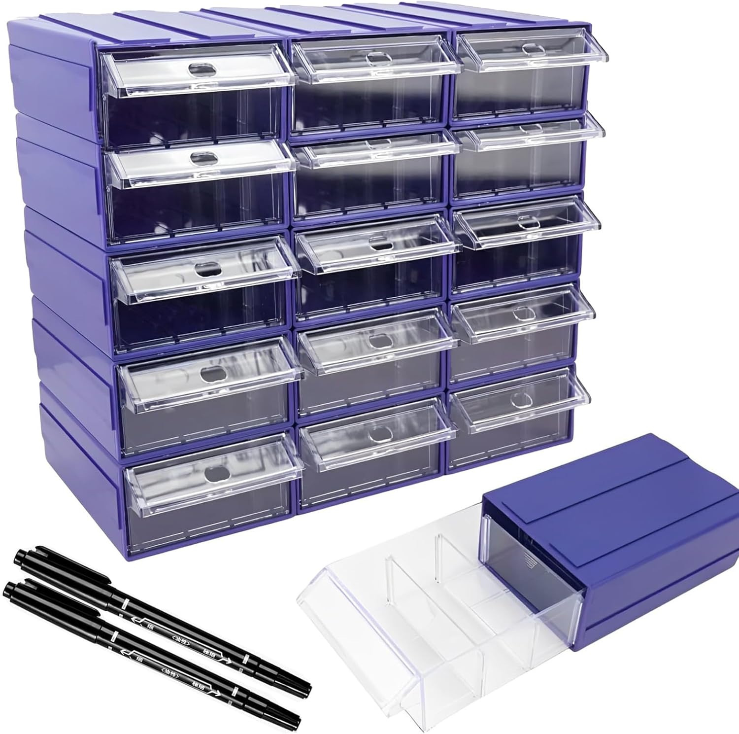 Amazon.com: 15 Pcs Plastic stackable storage drawers,Small parts ...
