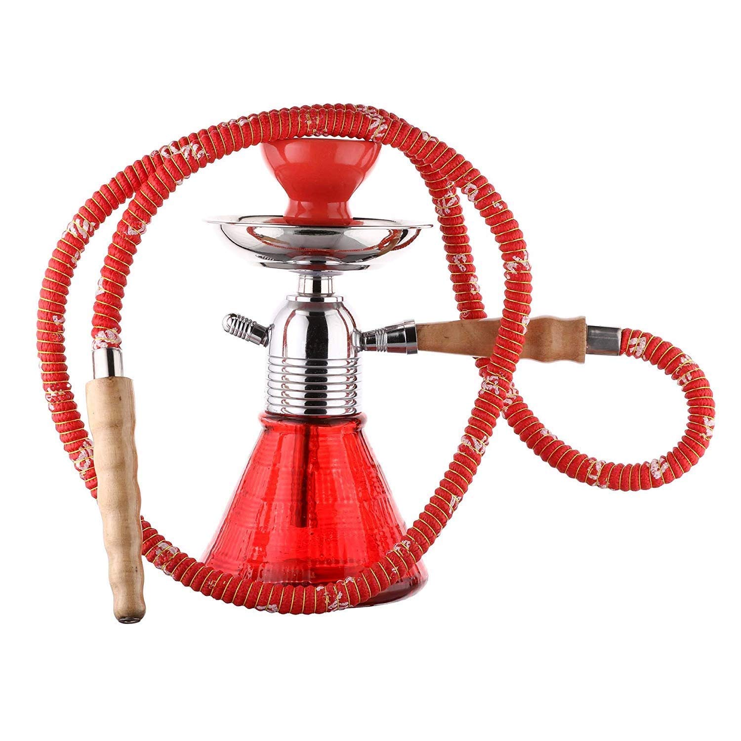 NATARAJ GALLERY Gallery Glass Maya Hookah (10 Inches, Red) : Amazon.in ...