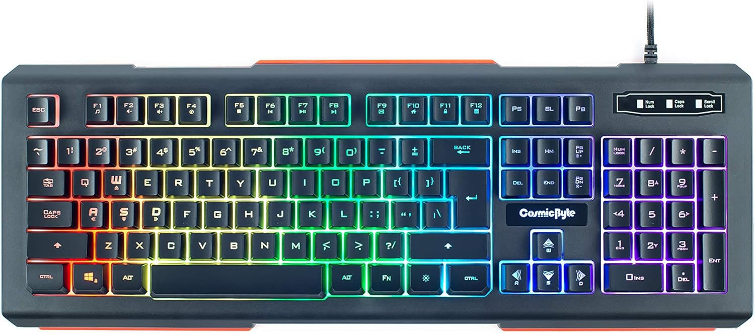 Cosmic Byte CB-GK-02 Corona Wired Gaming Keyboard, 7 Color RGB Backlit ...