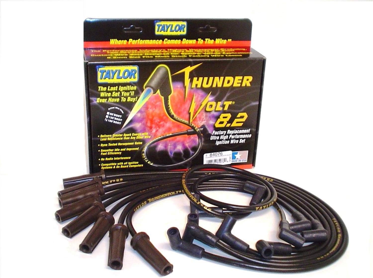 Amazon.com: Taylor Cable 86030 Black 8.2mm Custom Race-Fit ThunderVolt ...