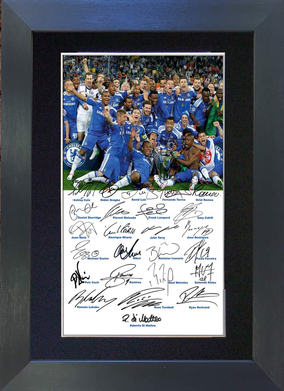 CHELSEA CHAMPIONS 2012 Signed Autograph Mounted Photo Reproduction ...