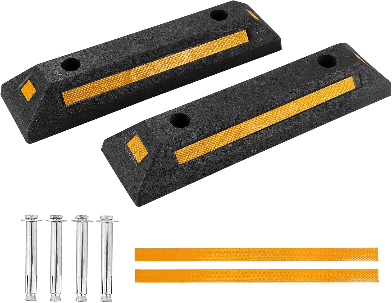 Acymner Rubber Parking Guide Blocks | Heavy Duty Black Parking Blocks ...