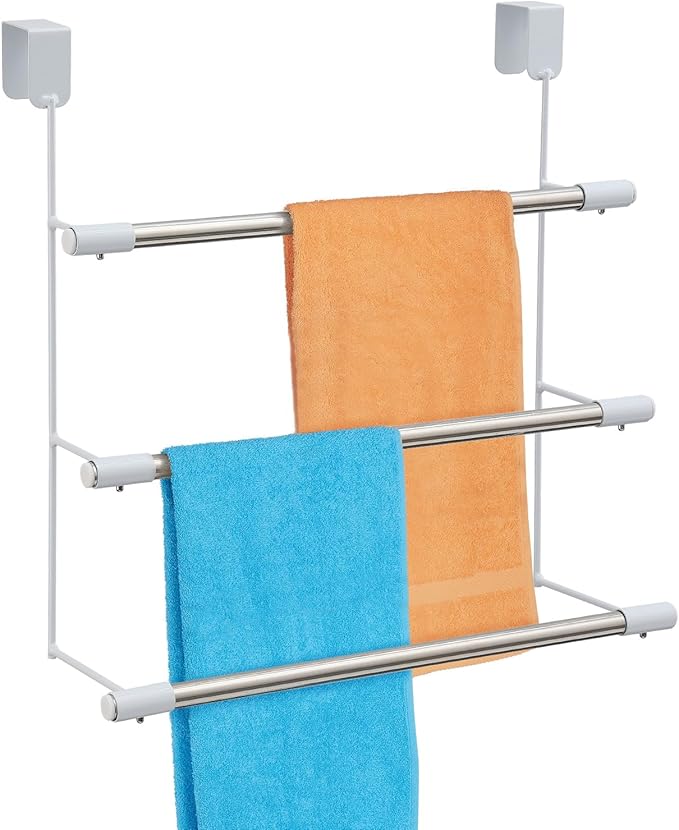 Amazon.com: Over The Door Towel Racks, Bathroom 3-Tier Stainless Steel ...