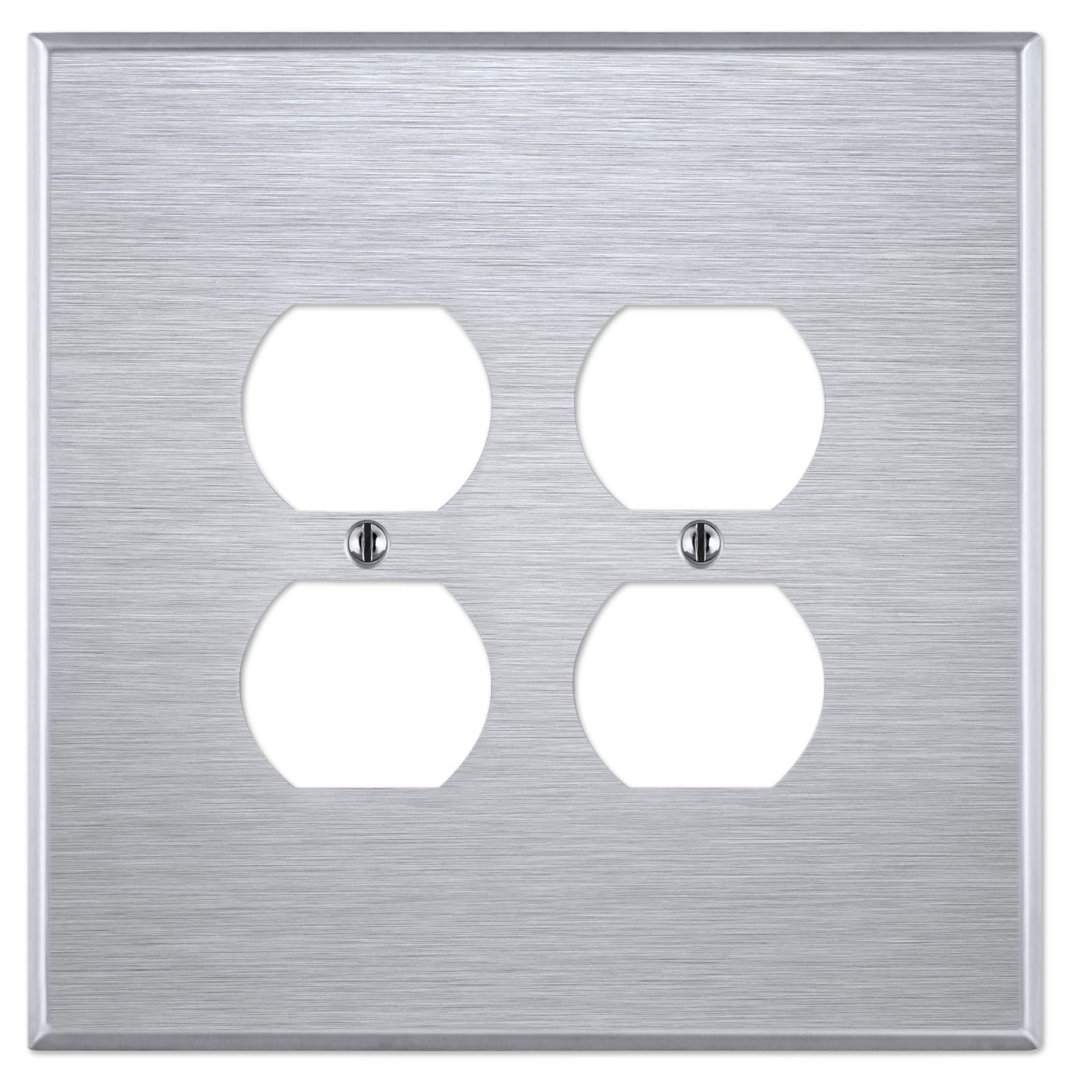OVERSIZED Stainless Steel Outlet Cover, 2 Gang OVERSIZE Electrical ...