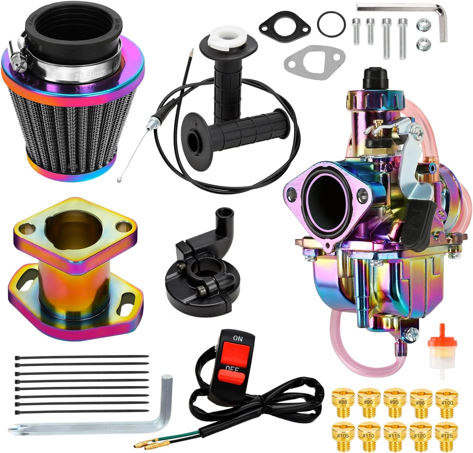 Amazon.com: FVRITO VM22 Carburetor Carb Throttle Cable Jet Kit for ...