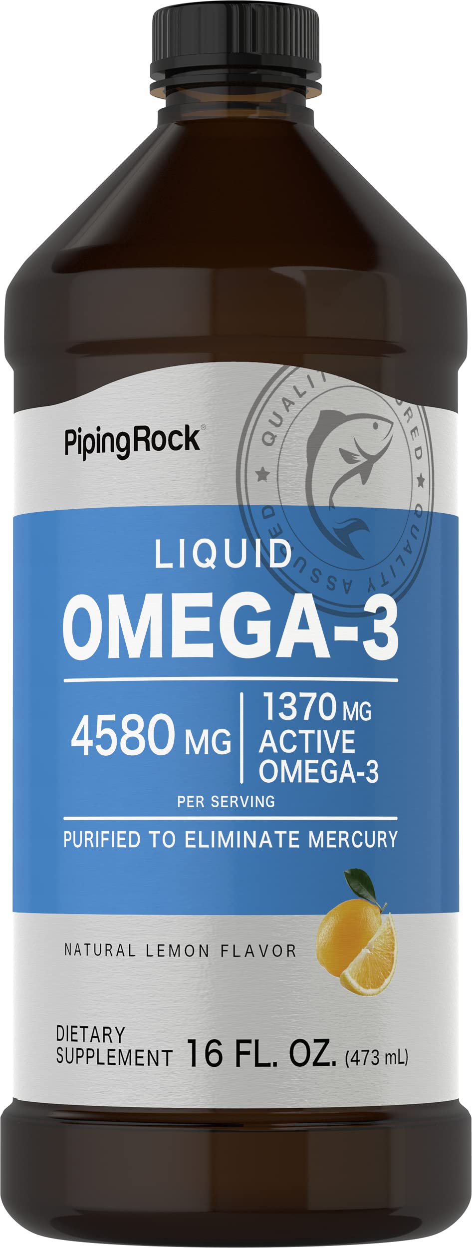 Amazon.com: Piping Rock Omega 3 Fish Oil Liquid | 16 Fl Oz | Mercury ...