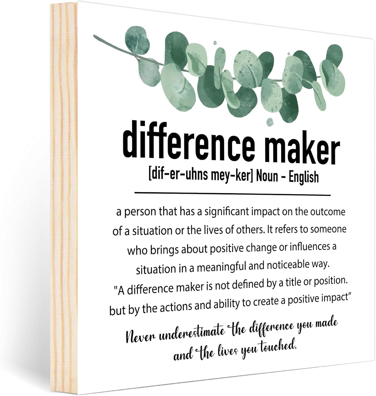 Amazon.com: Difference Maker Definition Wooden Box Decoration, Thank ...