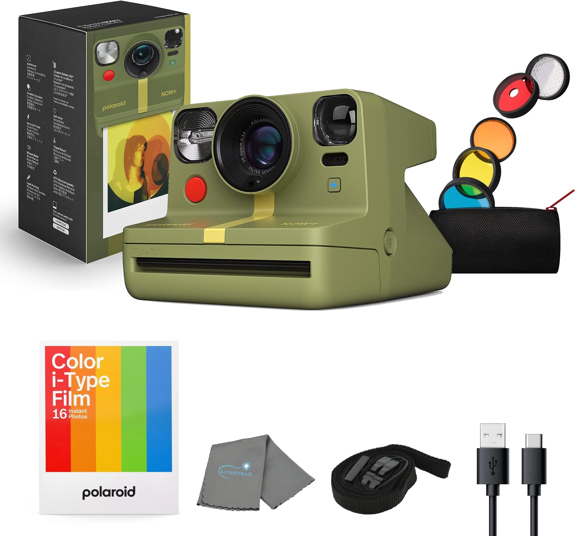 Amazon.com : Polaroid Now+ Gen 2 Instant Camera, Forest Green ...