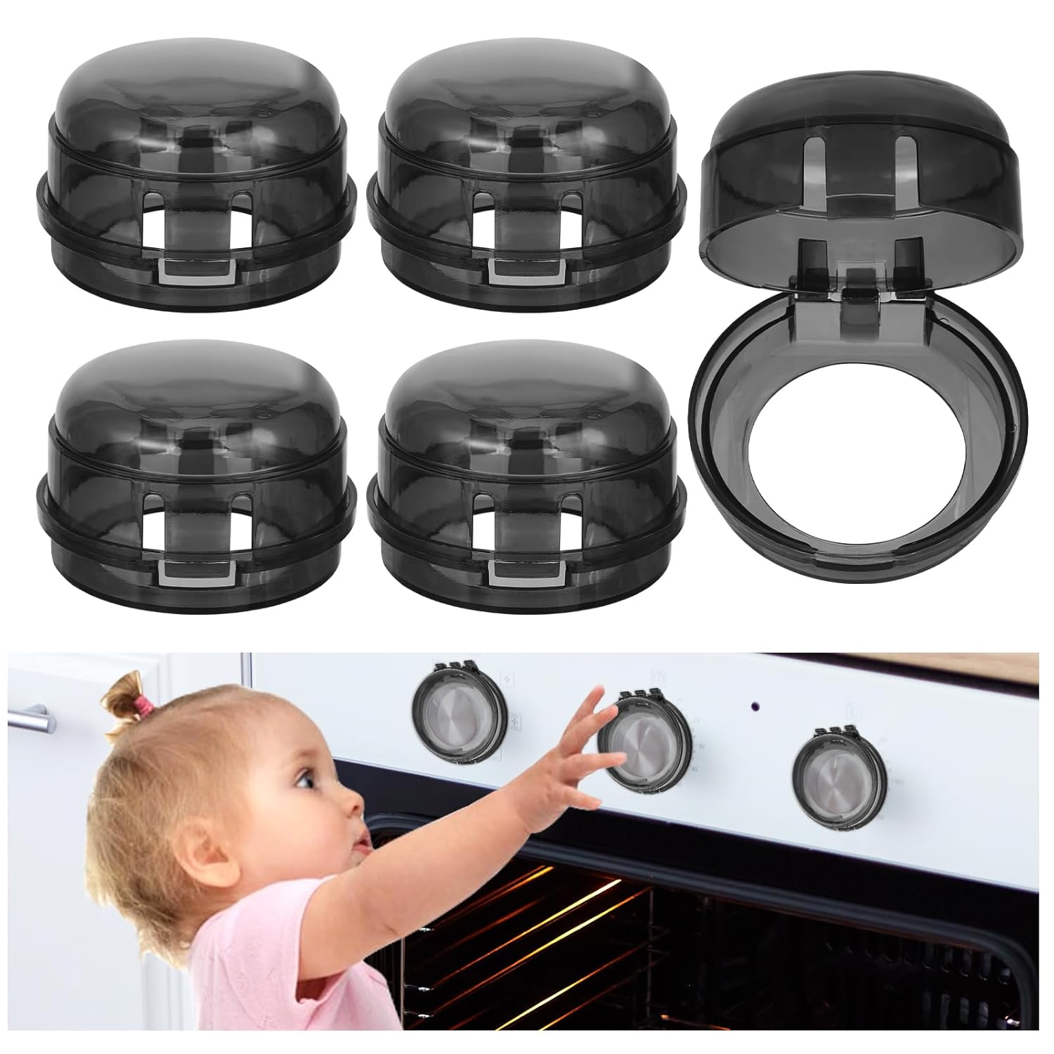 Amazon.com : Ptwola 5PCS Stove Knob Covers for Child Safety Resistant ...