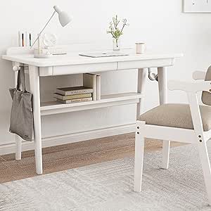 Amazon.com: Tghetiop Mid-Century Small Desk with Storage Drawer, Modern ...