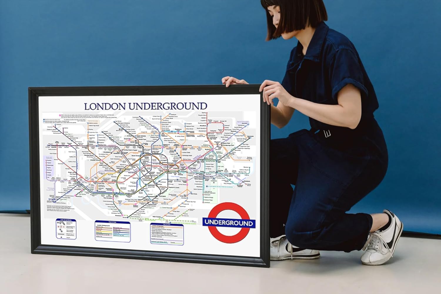 Large A2 61x42cm London Underground & Overground Poster Tube Route ...