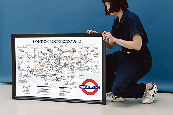 Large A2 61x42cm London Underground & Overground Poster Tube Route ...
