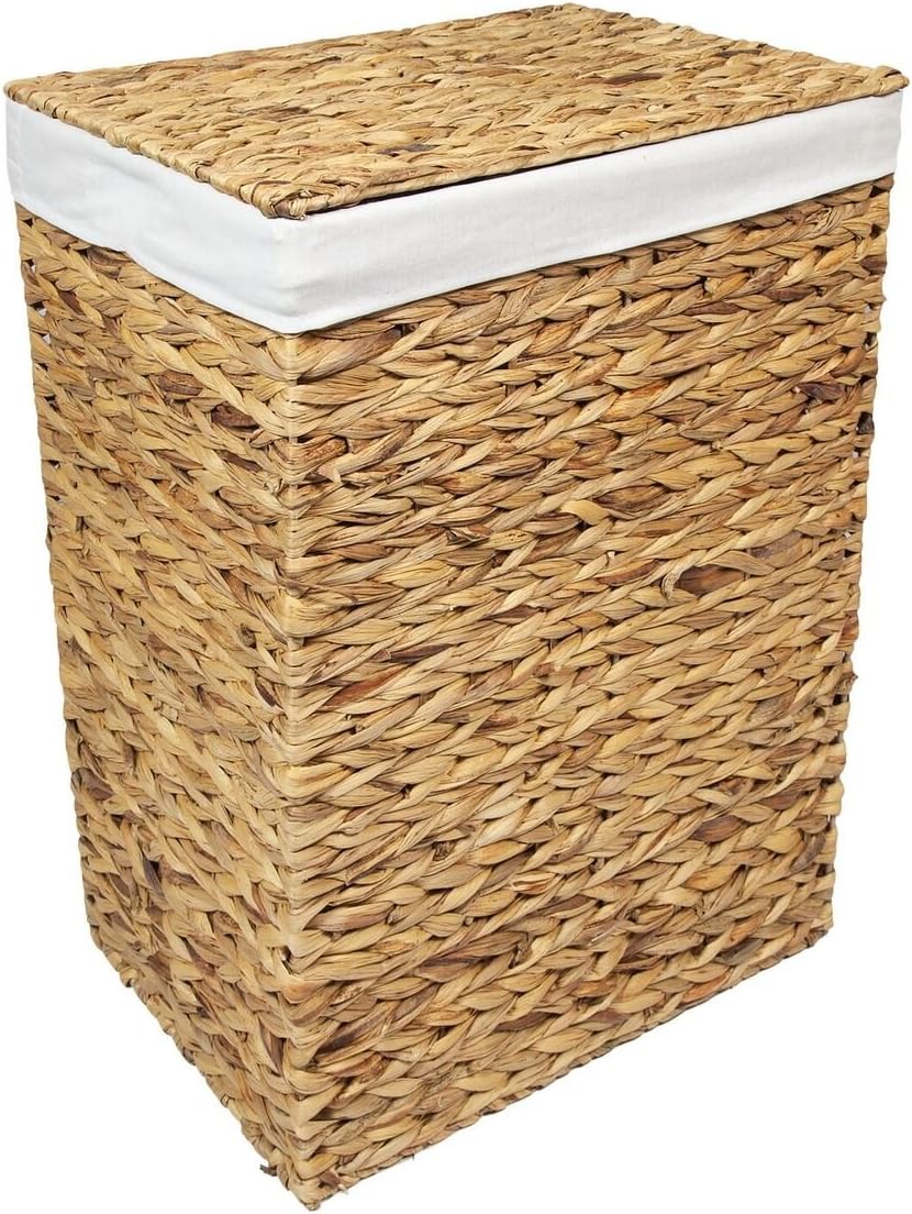 WoodLuv Large Rectangular Laundry Linen Willow Wicker Basket with ...
