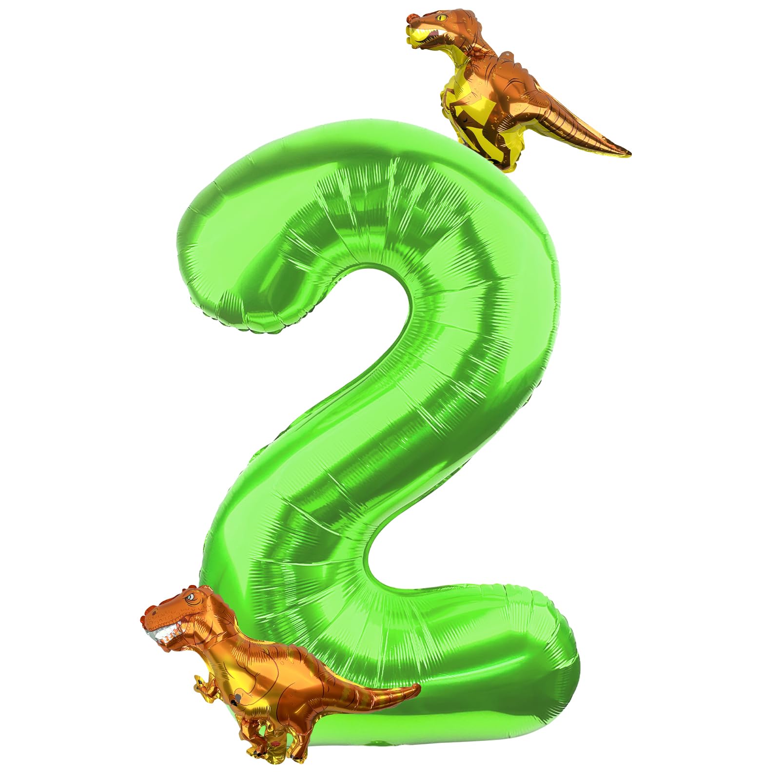 Snapklik.com : Dinosaur Number 2 Ballloon, 40 Inch Green Number 2 ...