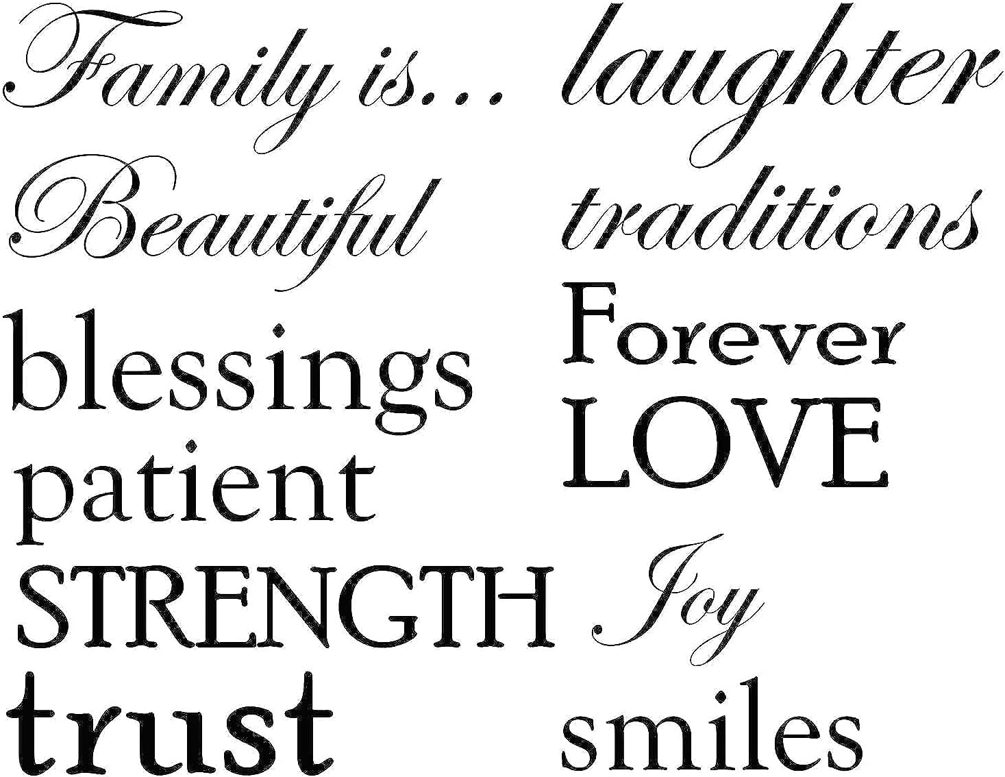 Amazon.com: JEPART Set of 12 Family Quote Words Vinyl Wall Stickers ...