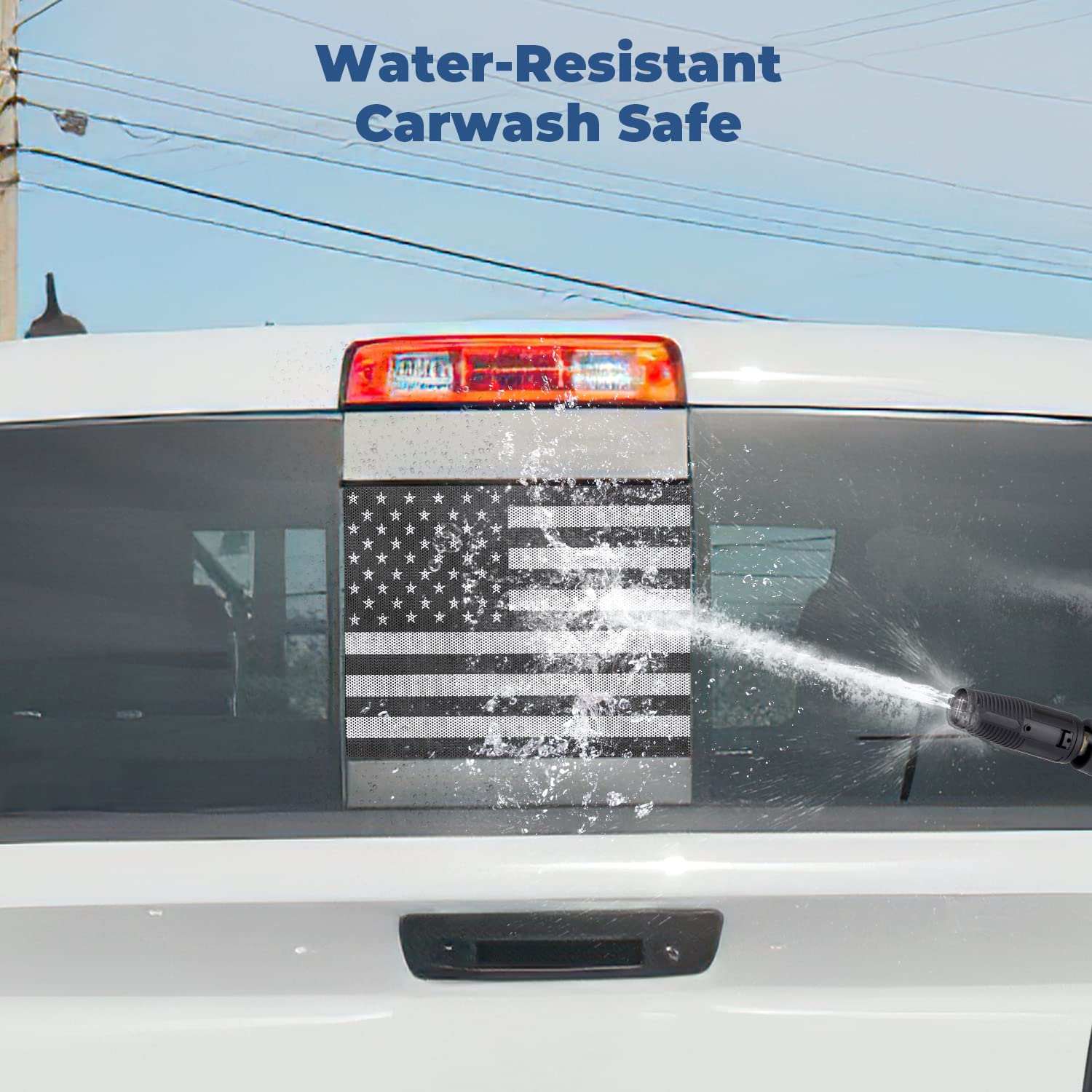 ISSYAUTO Rear Middle Window American Flag Decal Compatible with 2009 ...