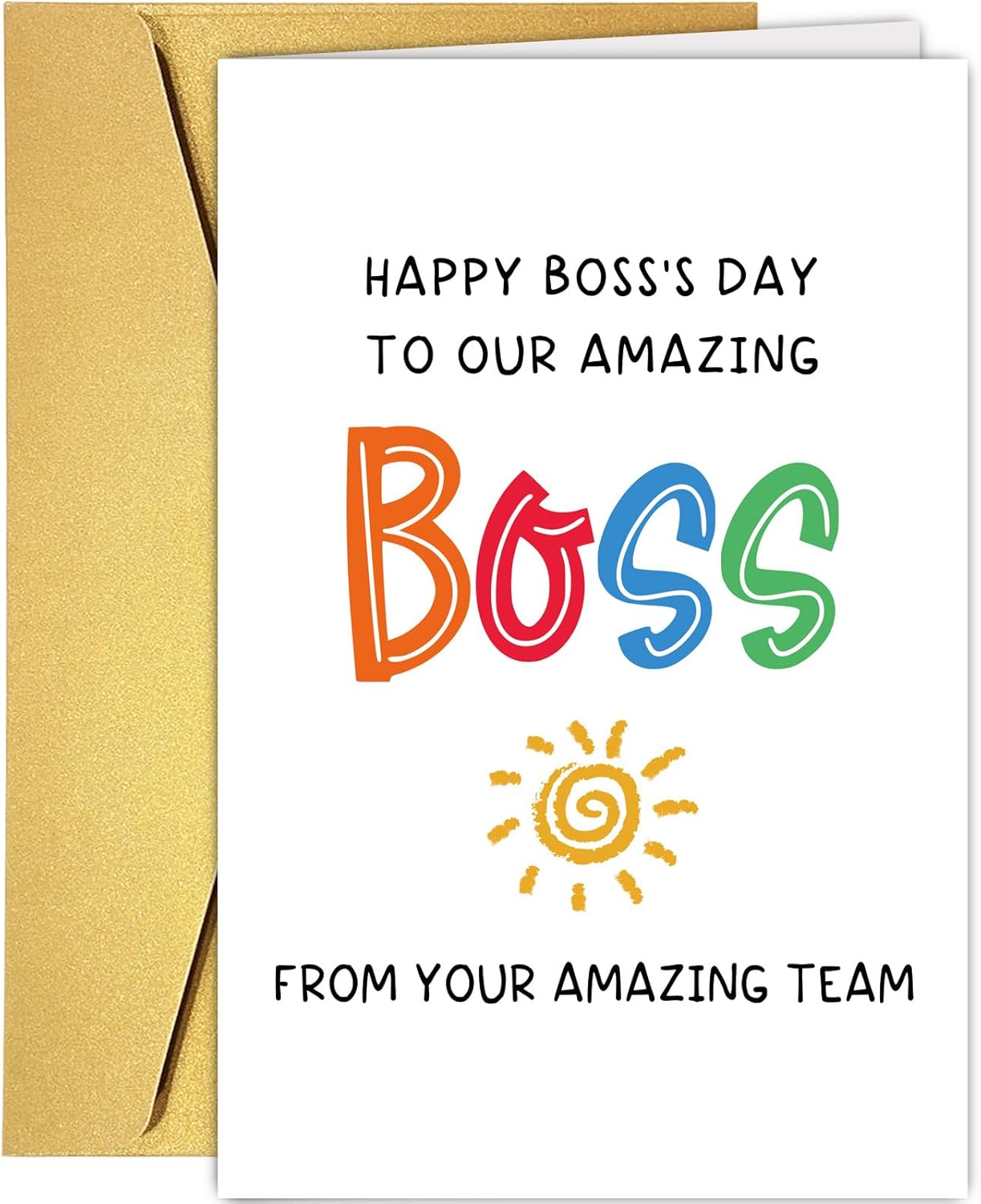 Amazon.com : Supoeguk Hilarious Boss Day Card from Team, Funny Boss's ...