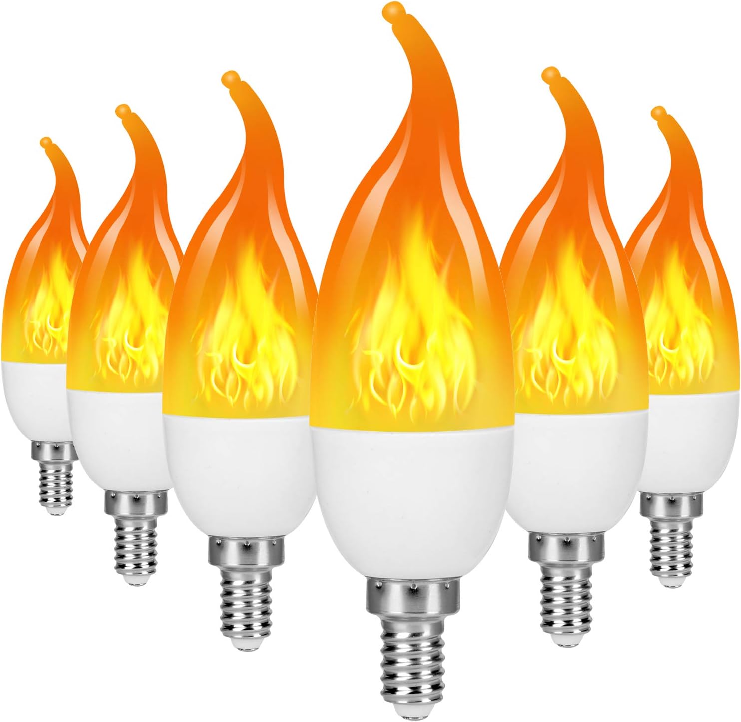 LED Flame Effect Light Bulb, 3 Modes Flame Light Bulbs, E12 Base Fire ...