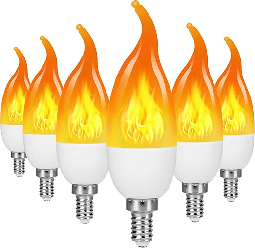 LED Flame Effect Light Bulb, 3 Modes Flame Light Bulbs, E12 Base Fire ...