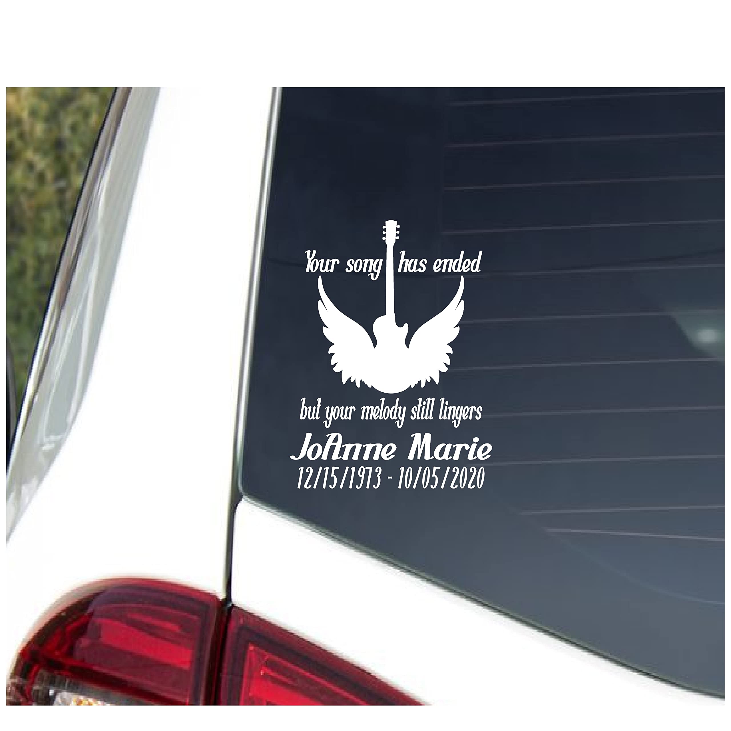 Amazon.com: Personalized in Loving Memory Guitar Decal Custom Memorial ...
