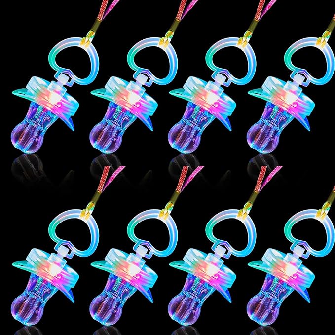 Amazon.com : Gejoy 8 Pieces Glow in The Dark Light up Pacifier Necklace ...