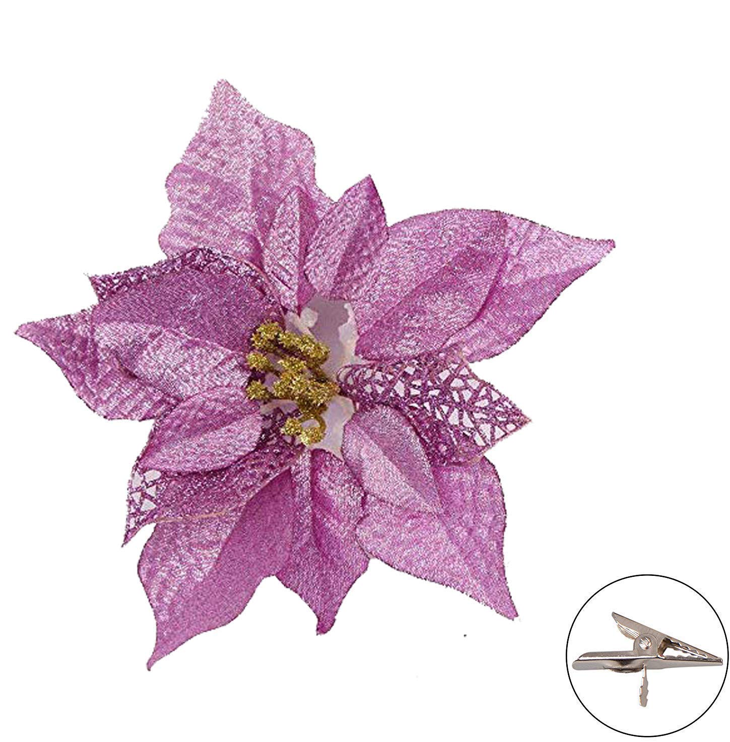 Buy zorpia Poinsettia Artificial Christmas Flowers Decorations Xmas ...