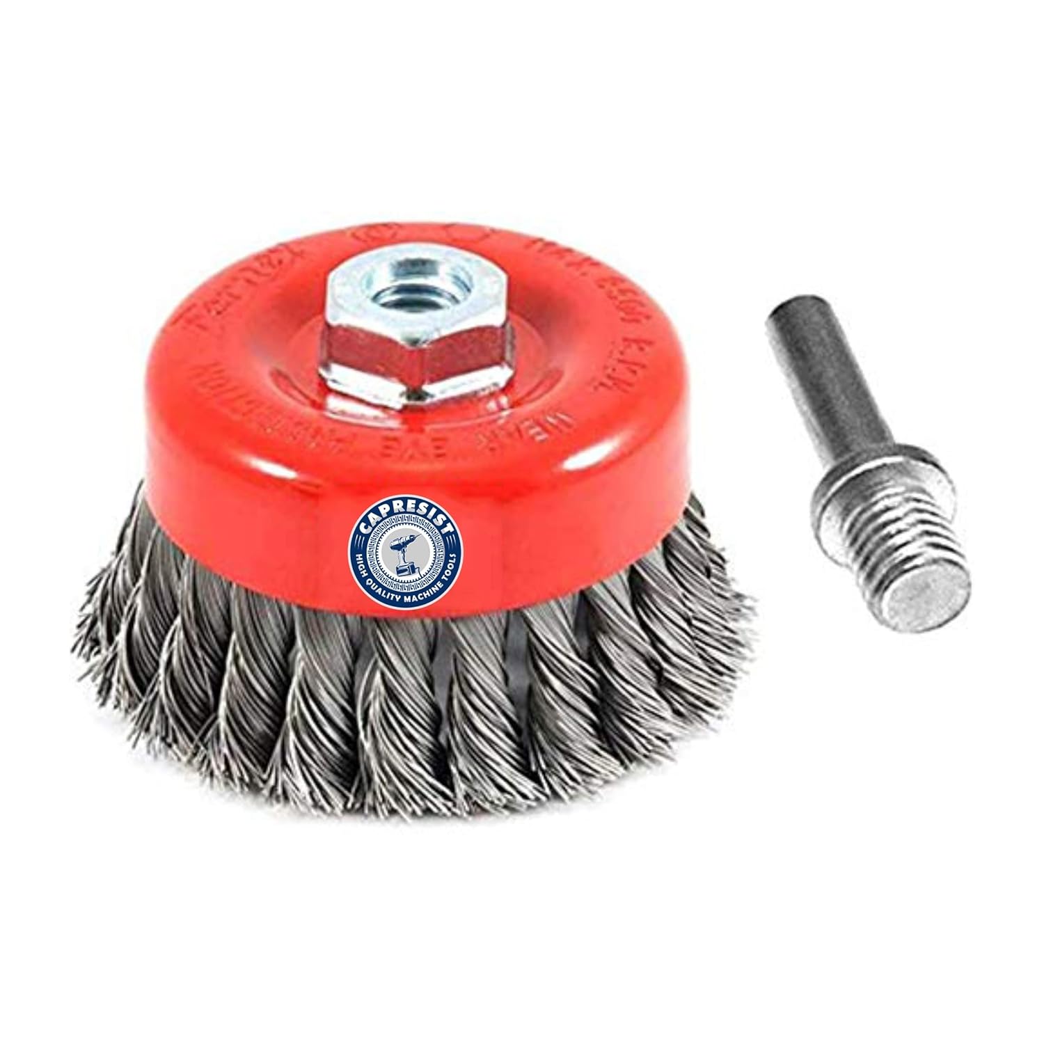 Capresist Steel Twisted Cup Brush (3 inch) and Drill Attachment (M10 ...