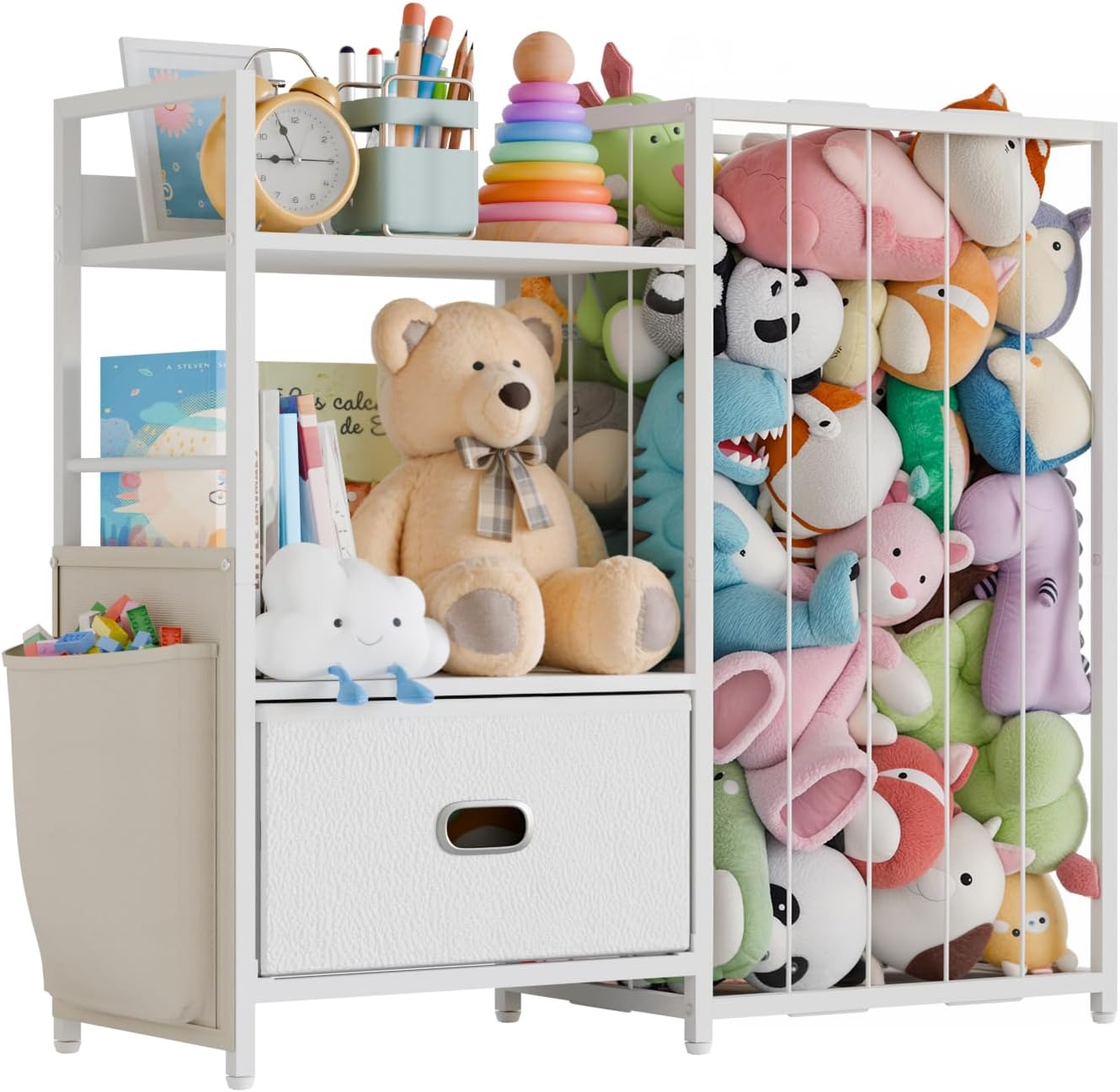 Amazon.com: Metal Stuffed Animal Storage Toy Organizer - Kids Toy ...
