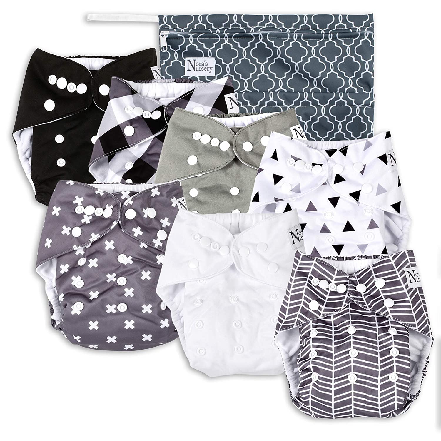Amazon.com: Nora's Nursery Cloth Diaper Cover, Washable Reusable Diaper ...
