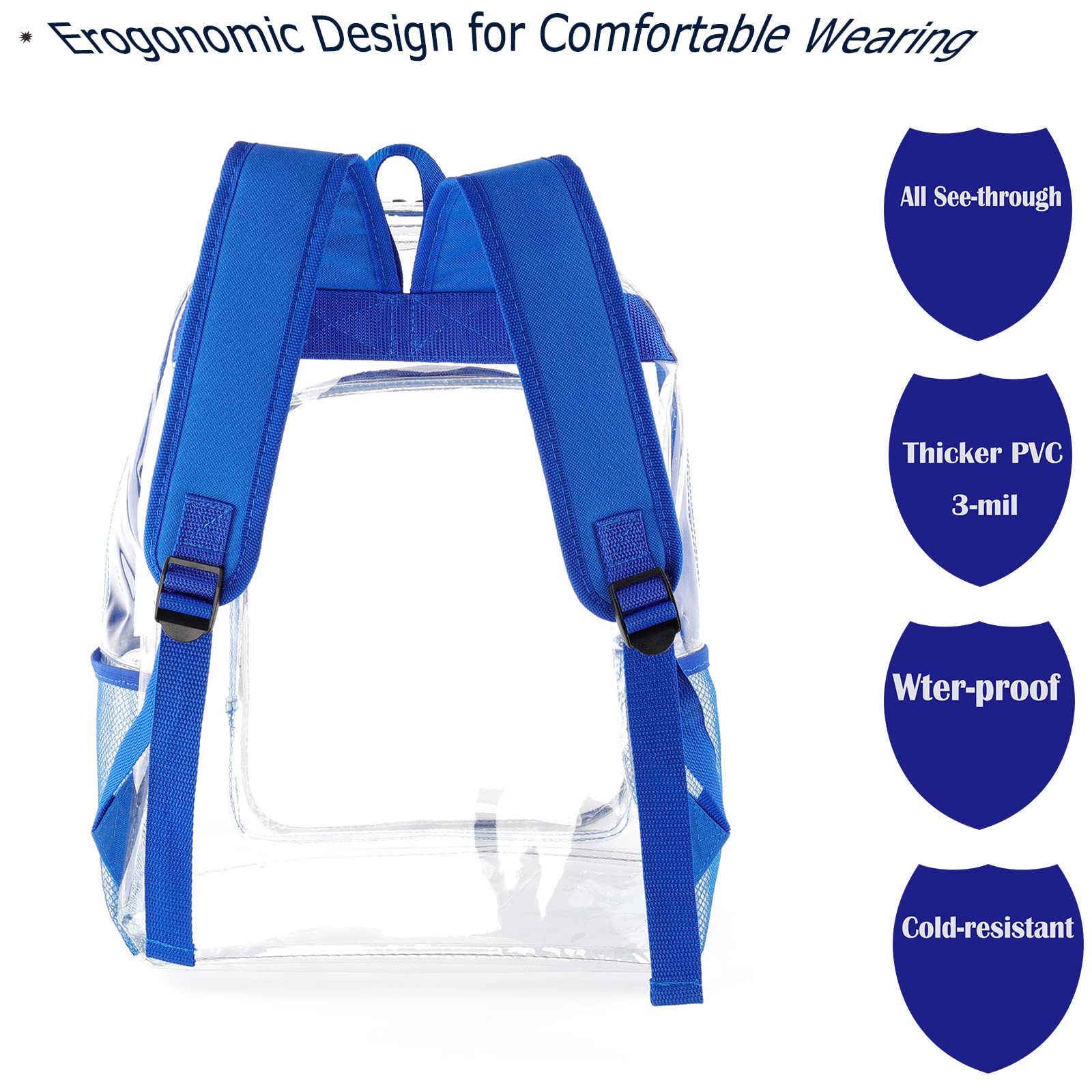 Snapklik.com : Clear Backpack See Through Clear Bookbags For School ...